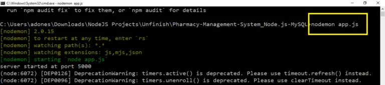 Pharmacy Management System Project in Node JS with Source Code