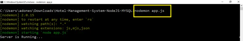 Hotel Management System Project in Node JS with Source Code