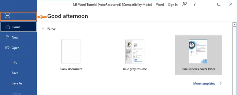 How To Use Backstage View In MS Word