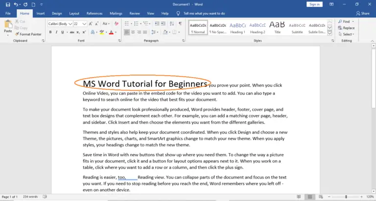 How to Insert Text in MS Word - Insert Text in MS Word