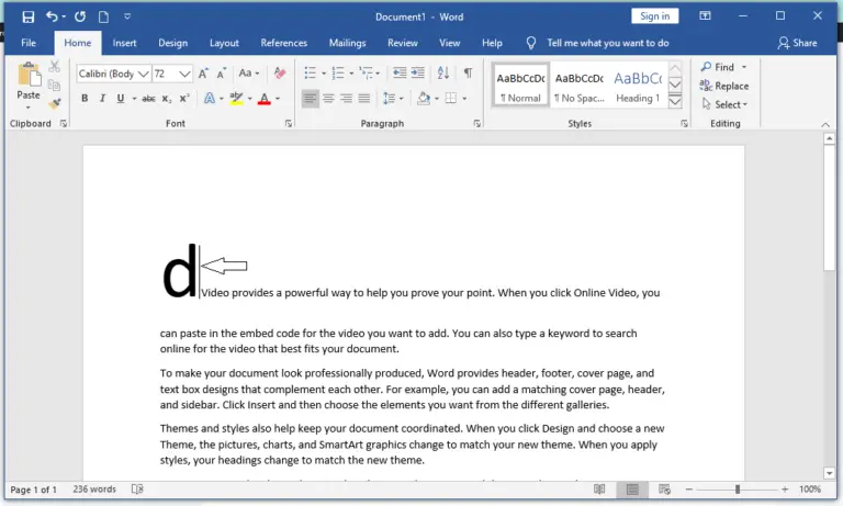 How to Insert Text in MS Word - Insert Text in MS Word