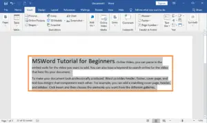 How to Select Text in MS Word - Select Text in MS Word