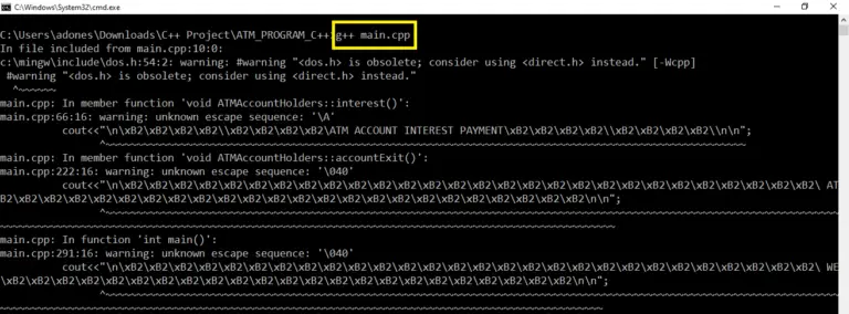 Simple ATM Program in C++ with Source Code