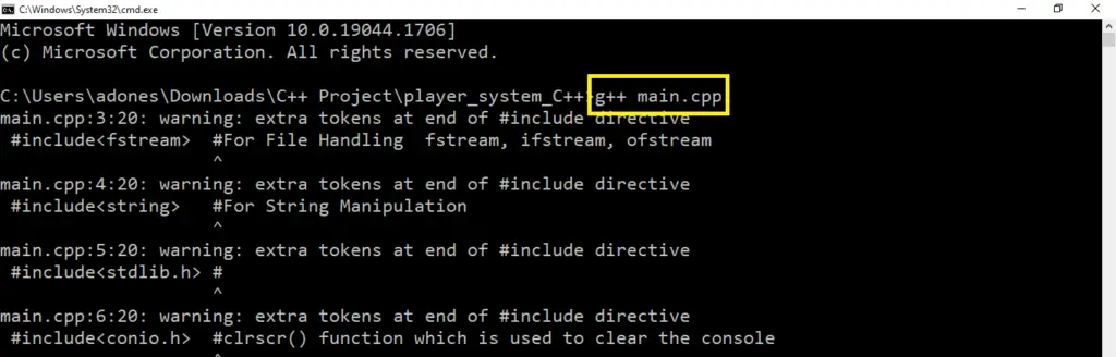 Player Management System Project in C++ with Source Code
