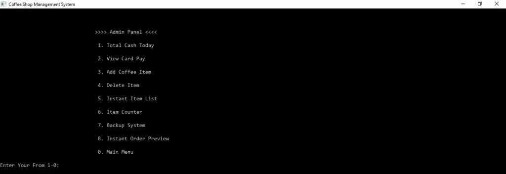 Coffee Shop Management System Project in C with Source Code