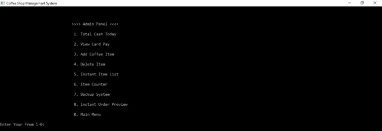 Coffee Shop Management System Project in C with Source Code
