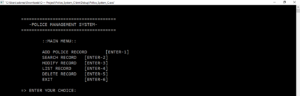 Police Management System Project in C with Source Code
