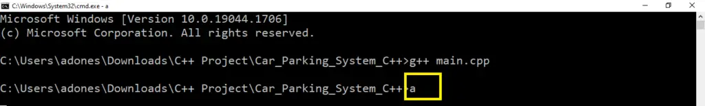 Car Parking Management System Project in C++
