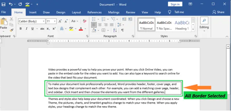 How To Apply Border And Shading In MS Word