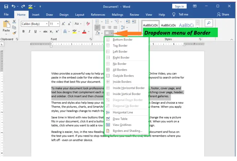 How To Apply Border And Shading In MS Word