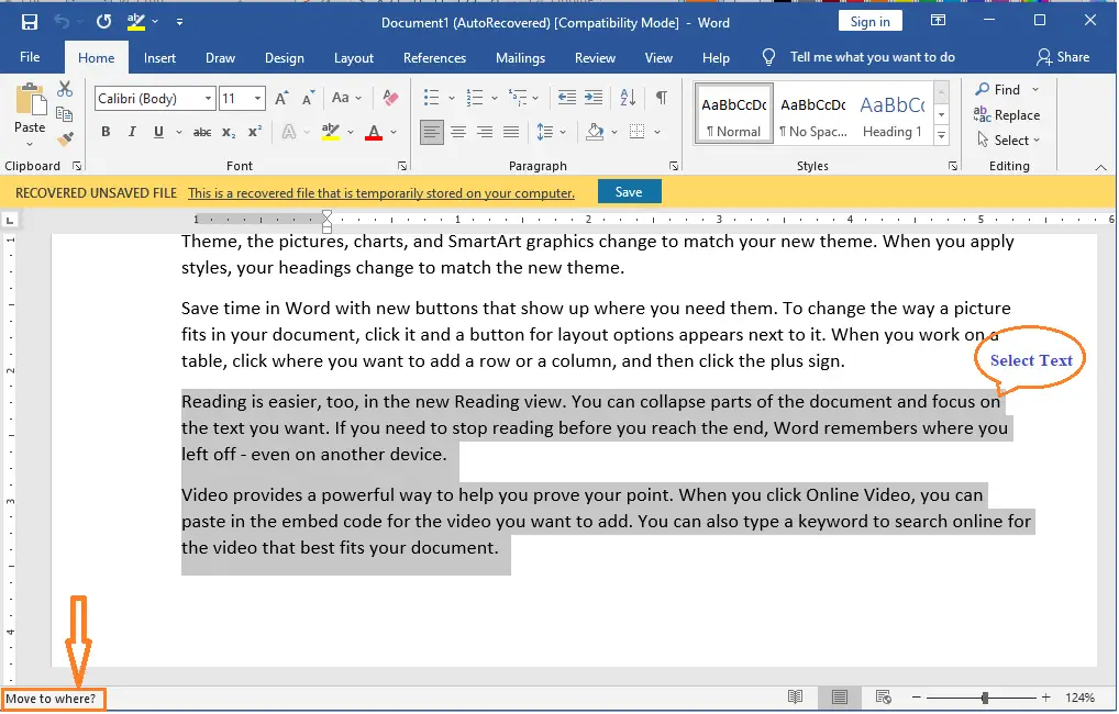 How To Move Text In MS Word In Different Ways