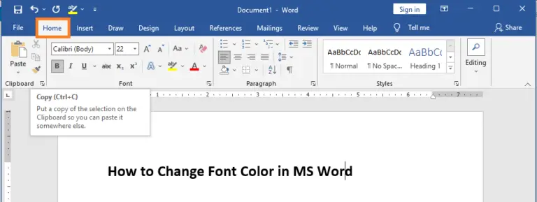 How To Change Font Color and Highlight Text In MS Word