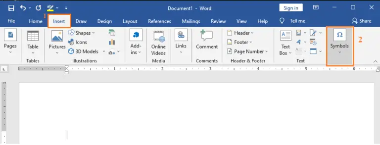 How to Insert Symbol in MS Word - Symbol and Special Characters