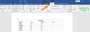 How To Add Formula To A Table In Word