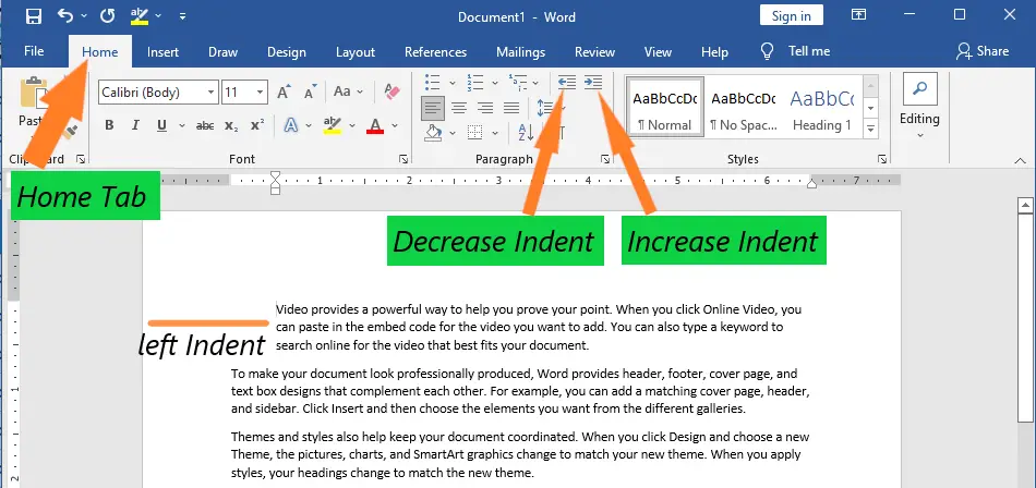 Paragraph Indent In Word