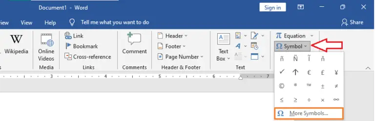How To Insert Symbol In Ms Word - Symbol And Special Characters