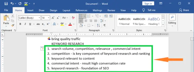 How to Apply Bullets and Numbering in MS Word