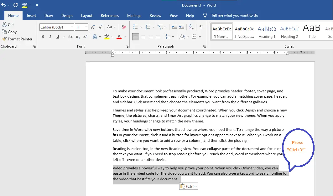 How To Move Text In MS Word In Different Ways