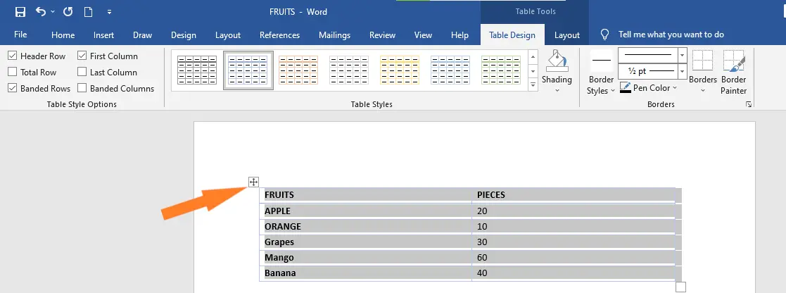 How To Resize Table In MS Word