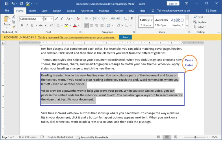 How To Move Text In MS Word In Different Ways