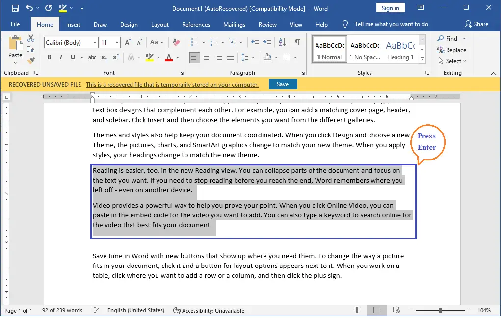How To Move Text In MS Word In Different Ways