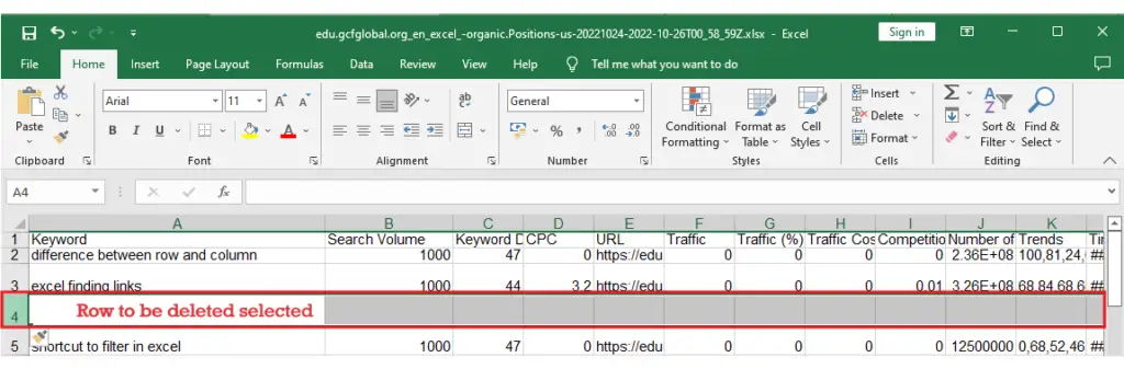 Modifying Rows And Columns In Excel