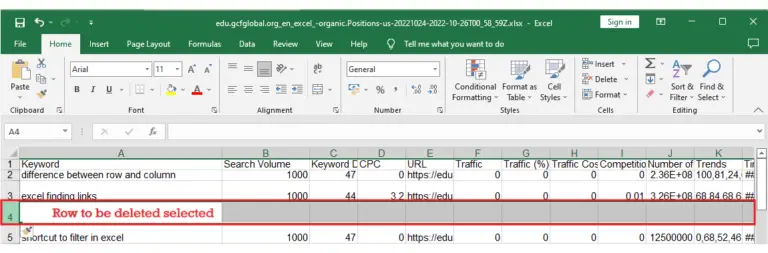 Modifying Rows And Columns In Excel