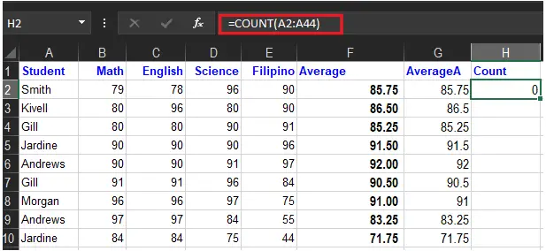 How To Use Count Function In Excel In Simple Way