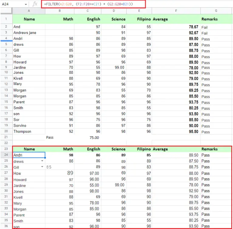 Excel Filter Function With Examples and Basic Formulas