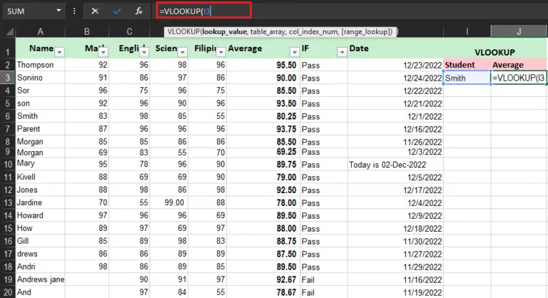 How to Use Vlookup Function In Excel With Examples