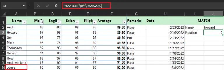 Excel Match Function With Examples and How to Use - Itsourcecode.com