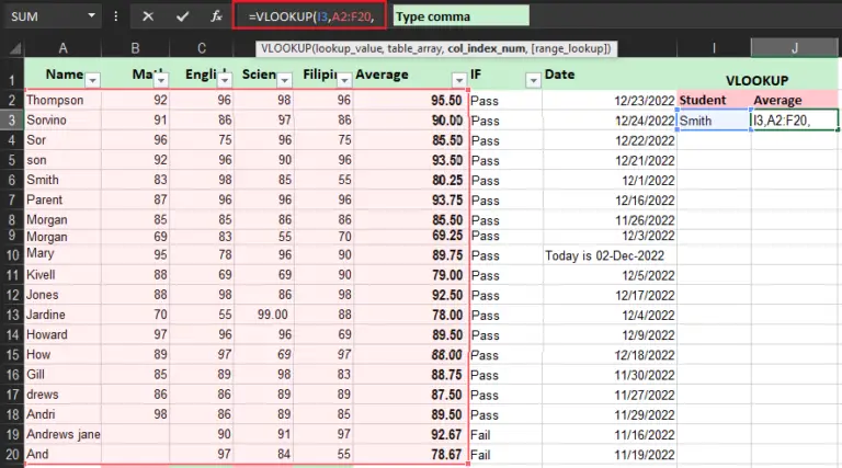 How to Use Vlookup Function In Excel With Examples