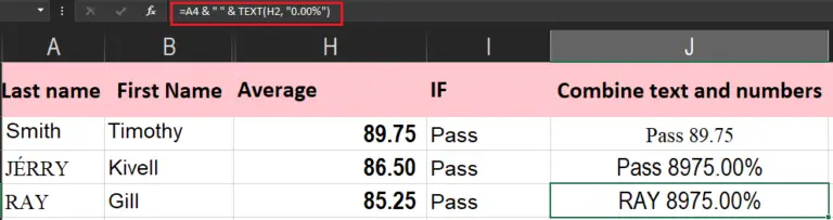 Excel Concatenate Function (Text, Numbers, Dates, "&" )