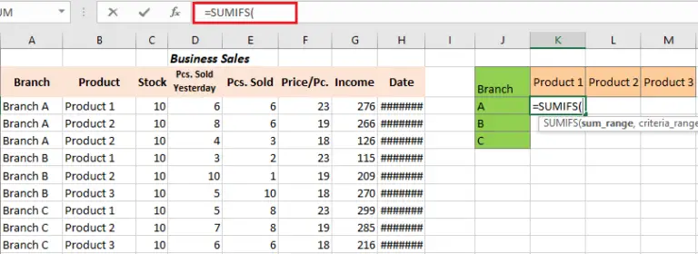 SUMIFS Function In Excel With Example Formula & Criteria