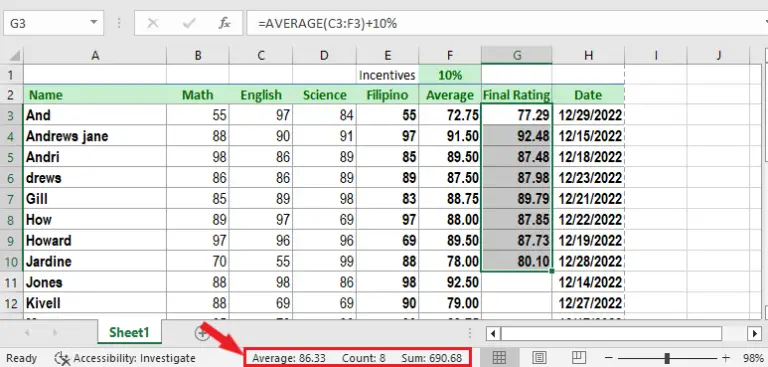 What Is A Status Bar In Excel And How To Customize It