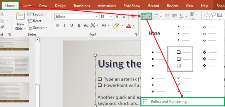 How To Quickly Add Bullet Points in PowerPoint In Many Ways