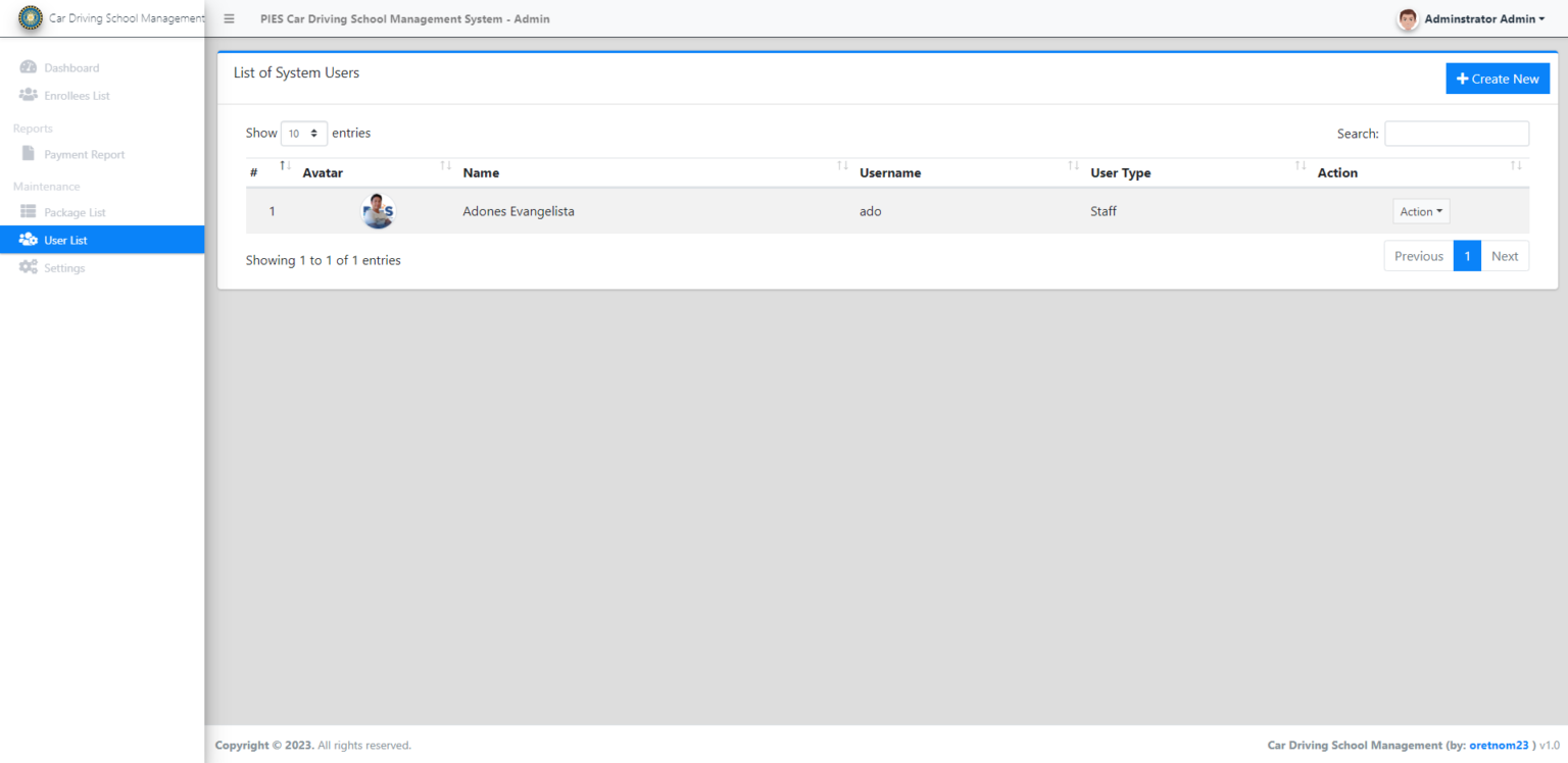 Car Driving School Management System in PHP with Source Code