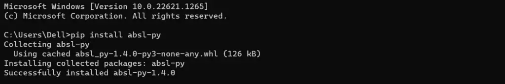 Modulenotfounderror: no module named 'absl' [SOLVED]