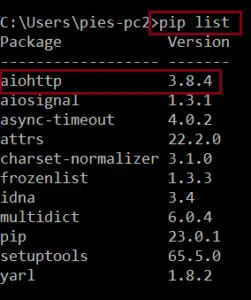 Modulenotfounderror: no module named 'aiohttp' [SOLVED]