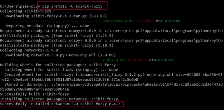 Modulenotfounderror: no module named skfuzzy [SOLVED]