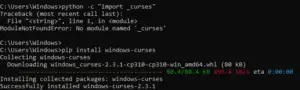 Modulenotfounderror: no module named '_curses' [SOLVED]