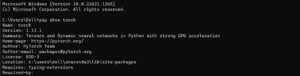Modulenotfounderror no module named torch [SOLVED]