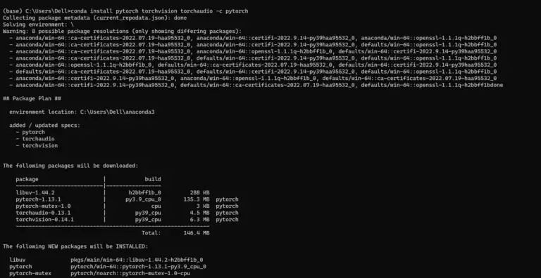 Modulenotfounderror no module named torch [SOLVED]