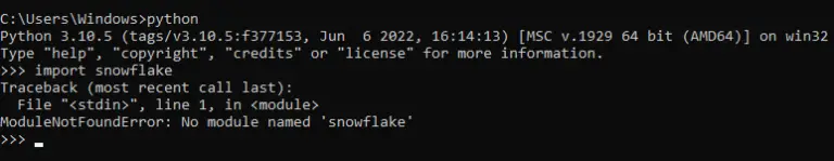 Modulenotfounderror: no module named 'snowflake' [Solved]