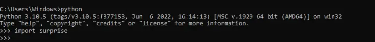 Modulenotfounderror: no module named surprise [SOLVED]