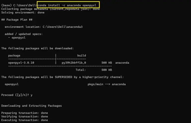 Modulenotfounderror: no module named 'openpyxl' [SOLVED]