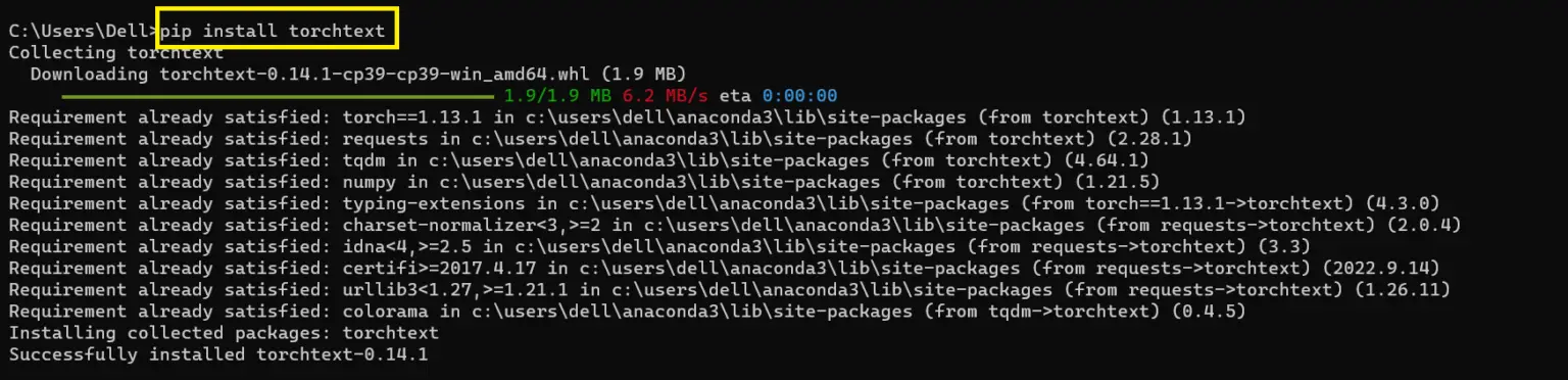Modulenotfounderror: no module named torchtext.legacy [Solved]