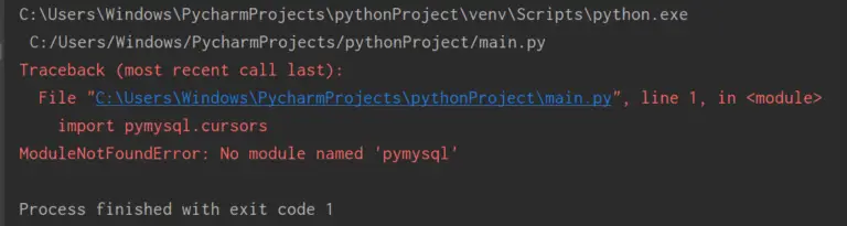 Modulenotfounderror No Module Named Pymysql Solved