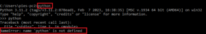 Nameerror name 'python' is not defined [SOLVED]