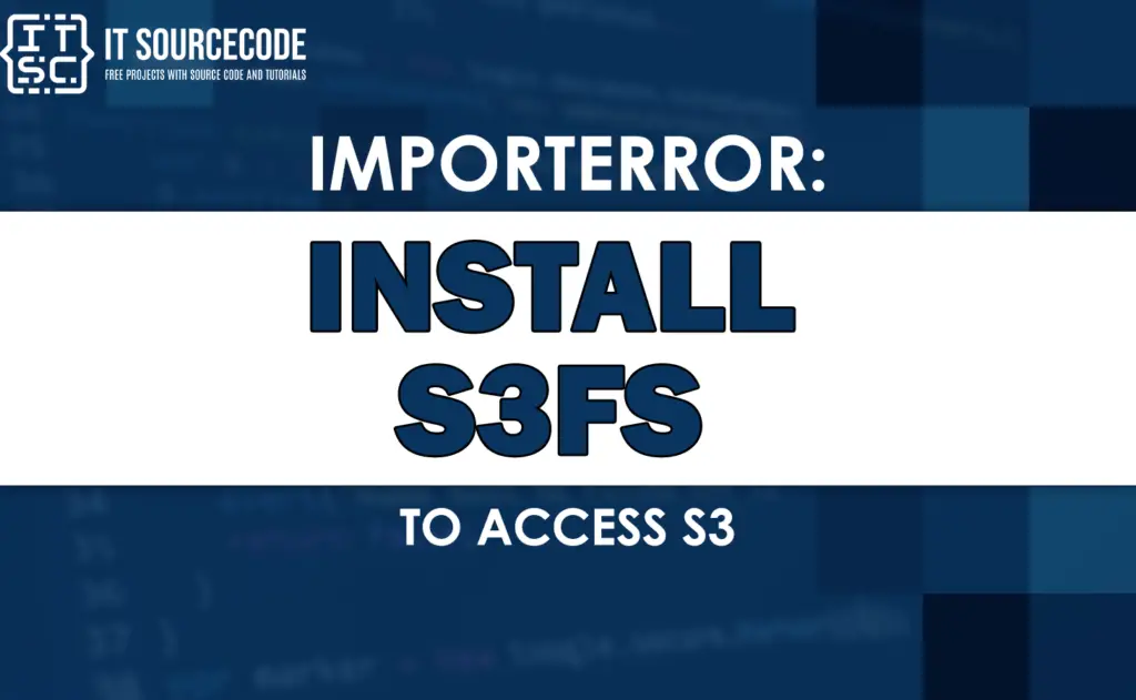 Importerror: install s3fs to access s3 [SOLVED]